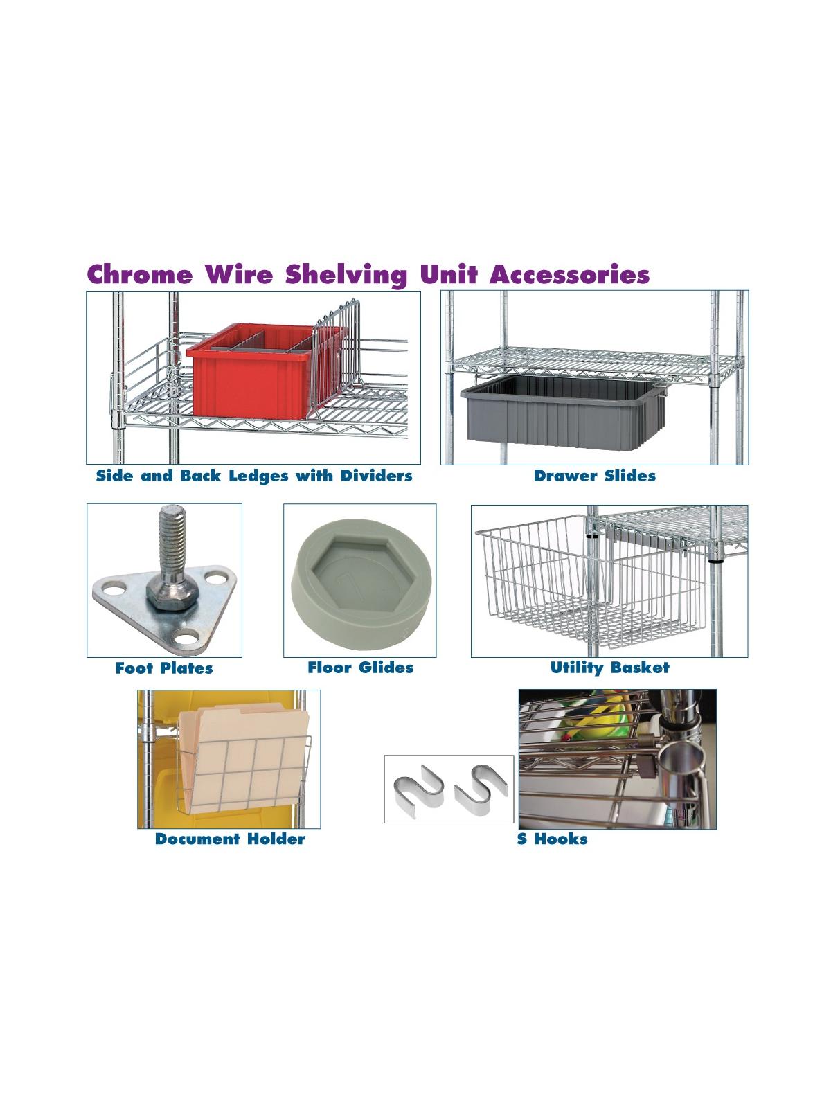 Chrome Wire Shelving Unit Accessories